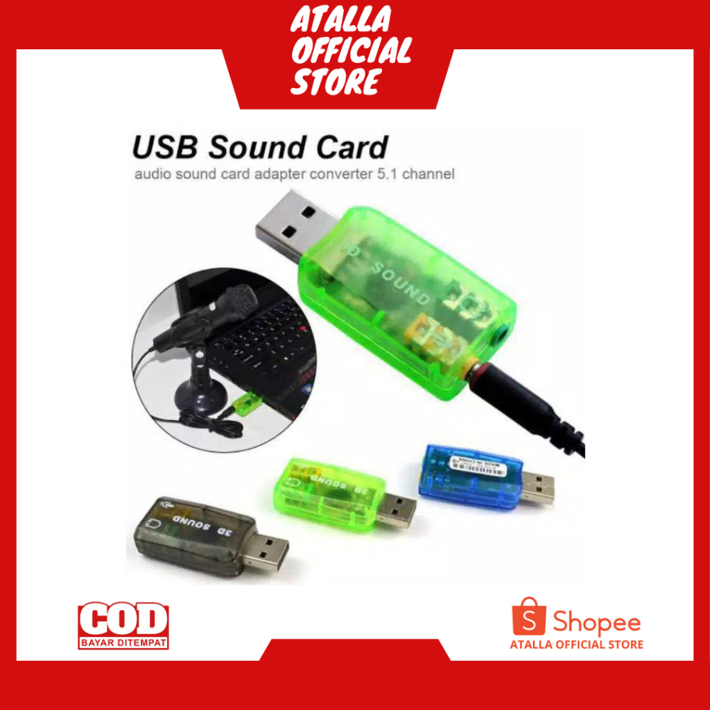Jual Usb audio Sound Card 3D 5.1 Untuk Pengganti Soundcard di Laptop ...
