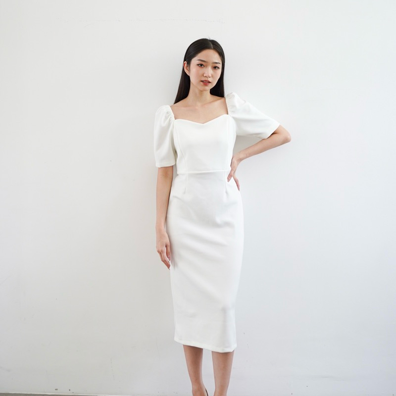 Jual LILO Mary Dress | Dress Wanita Midi Sopan Rapi Dewasa Span Dress ...