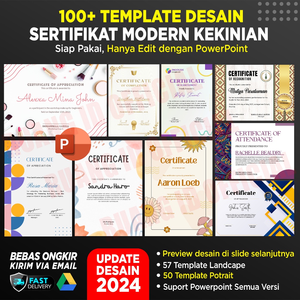 Jual Template Sertifikat Kekinian Piagam Desain Modern Minimalis ...