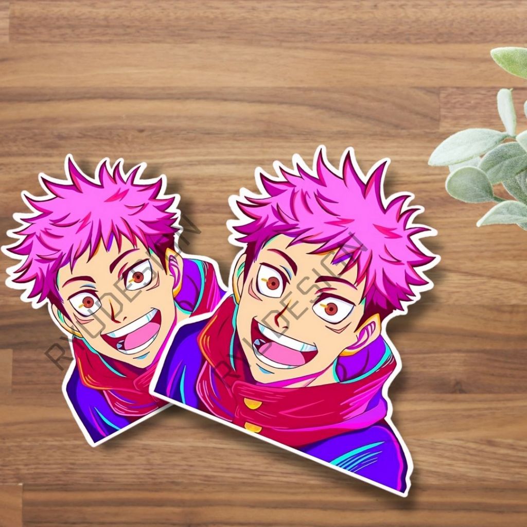 Jual Sticker Jujutsu Kaisen Yuji Itadori Neon Wave Waterproof | Shopee ...