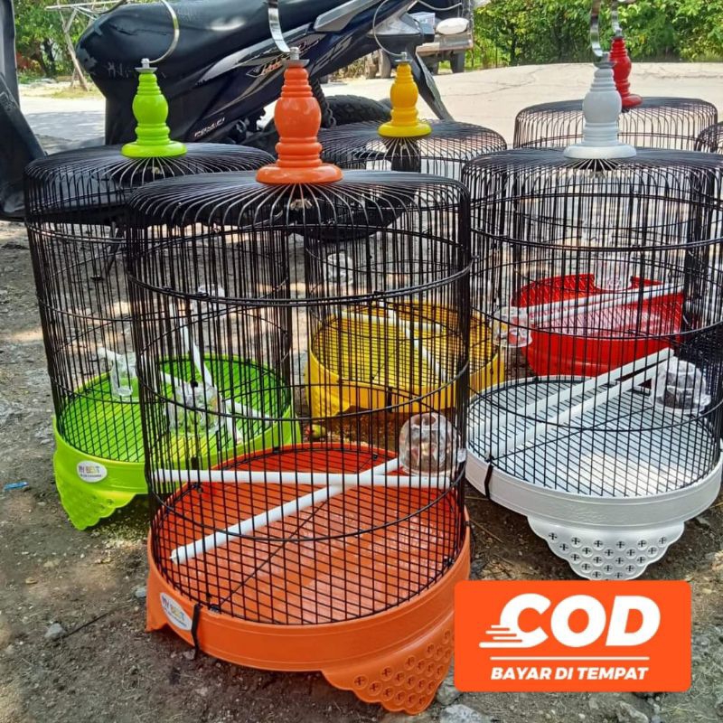 Jual Kandang sangkar besi diameter 33 untuk lovebird kenari pendek ...