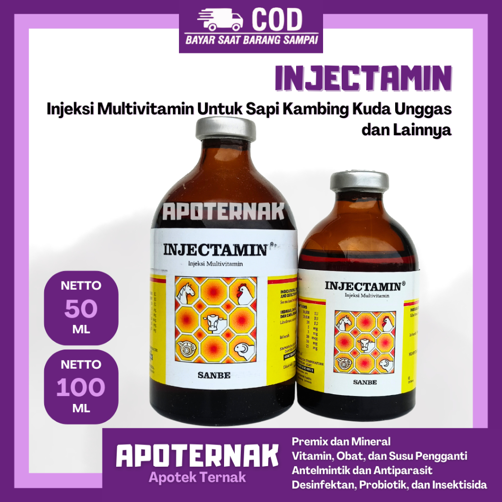 Jual Injectamin 50ml dan Injectamin 100ml - Vitamin ADE untuk ...