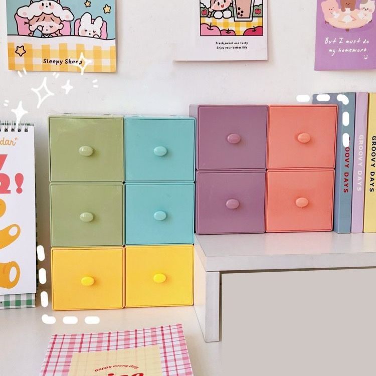 Jual kotak laci lego rak mini warna lucu organizer box serbaguna ...