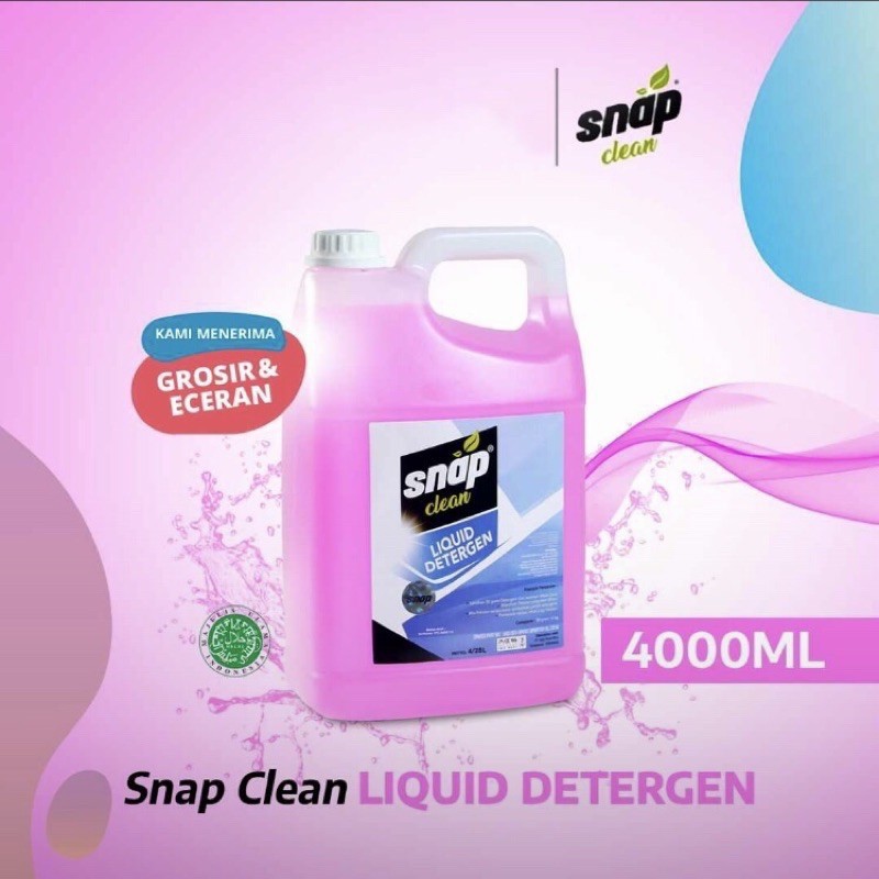 Jual Liquid Detergent Snap Clean / Sabun Cuci Pakaian Cair Laundry 4L ...
