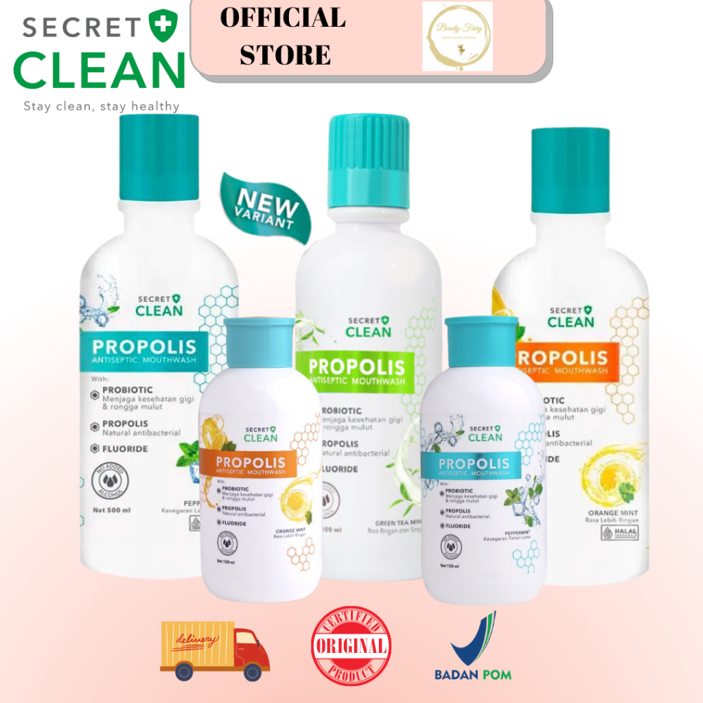 Jual SECRET CLEAN Propolis Antiseptic Mouthwash Orange Mint ...