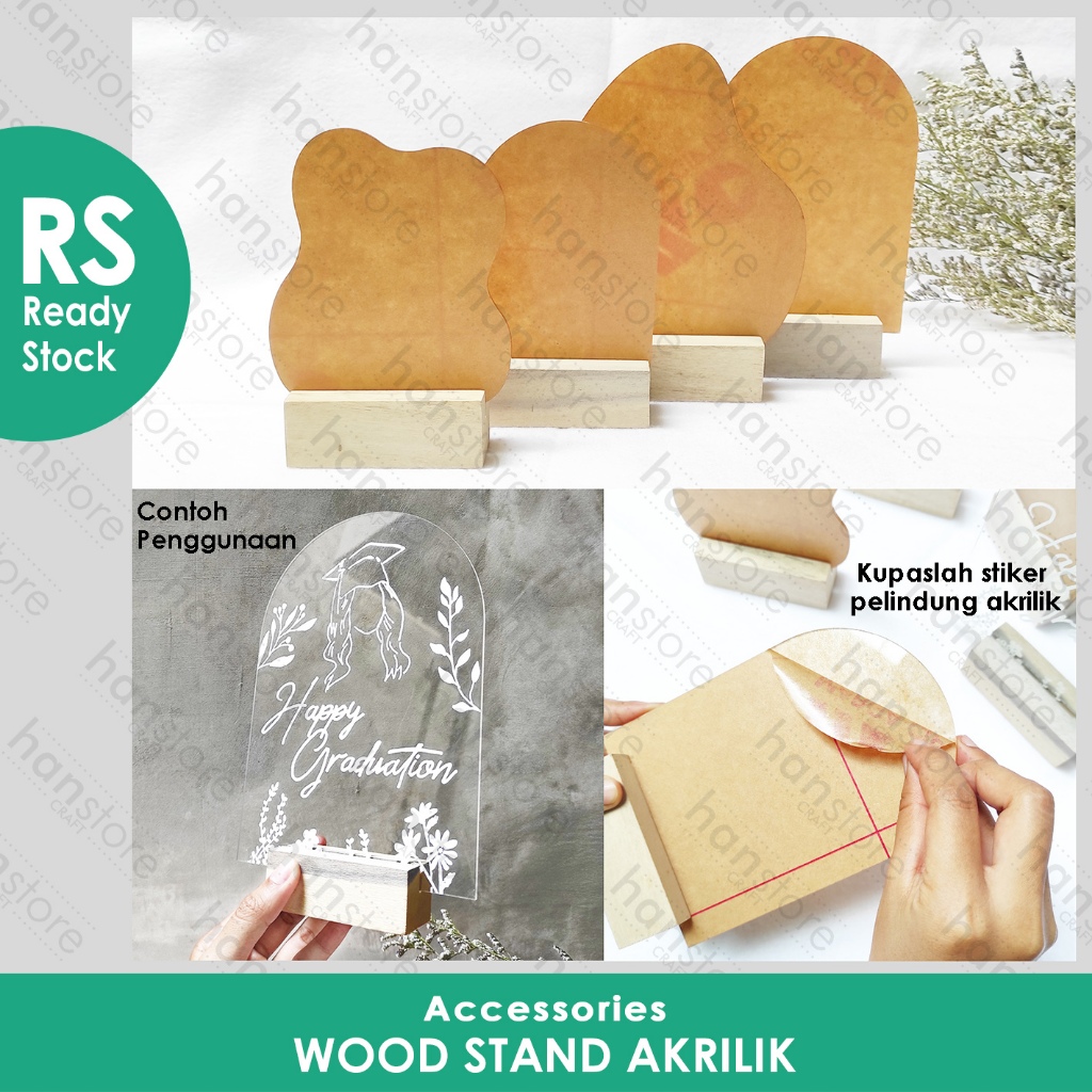 Jual RS DIY Drawing Wood Stand Akrilik / Stand Akrilik Kayu / Acrylic ...