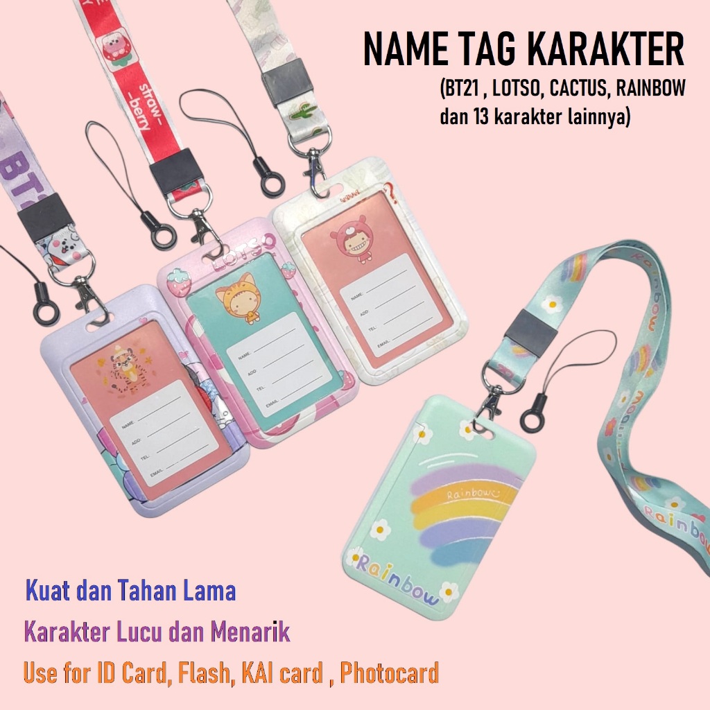 Jual Gantungan ID Card Karakter BT21 / Card Case Motif / Name Tag ...