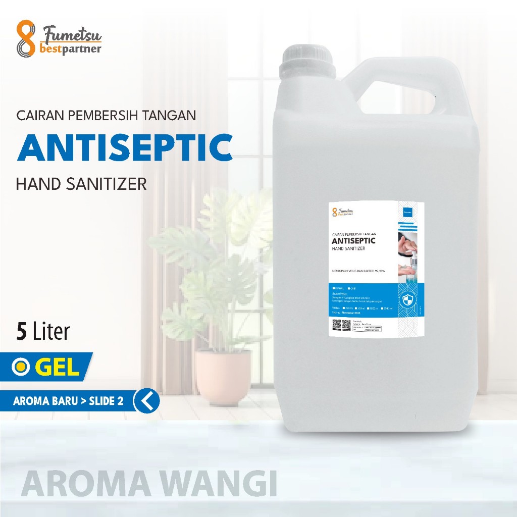 Jual Hand Sanitizer Gel Putihan Antiseptic Variasi Aroma Segar 5 LIter Jerigen + Free Bubble ...