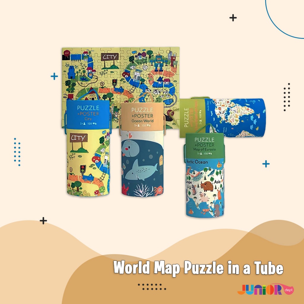 Jual World Map Puzzle In A Tube 108Pcs /Peta Dunia | Shopee Indonesia