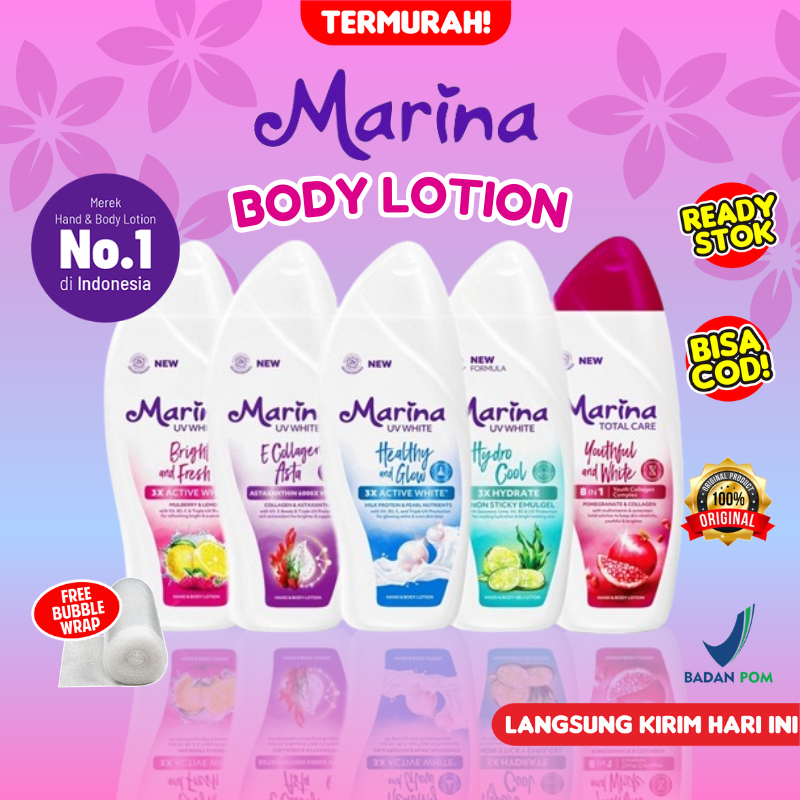 Jual Marina Hand Body Lotion UV WHITE | Body Serum Pencerah 92ml ...