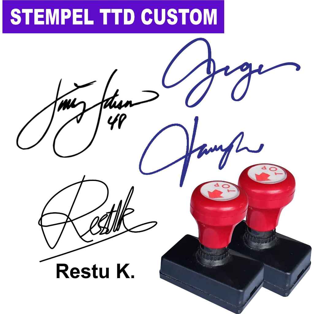 Jual Stempel Flash Warna Otomatis TTD / PARAF | Shopee Indonesia