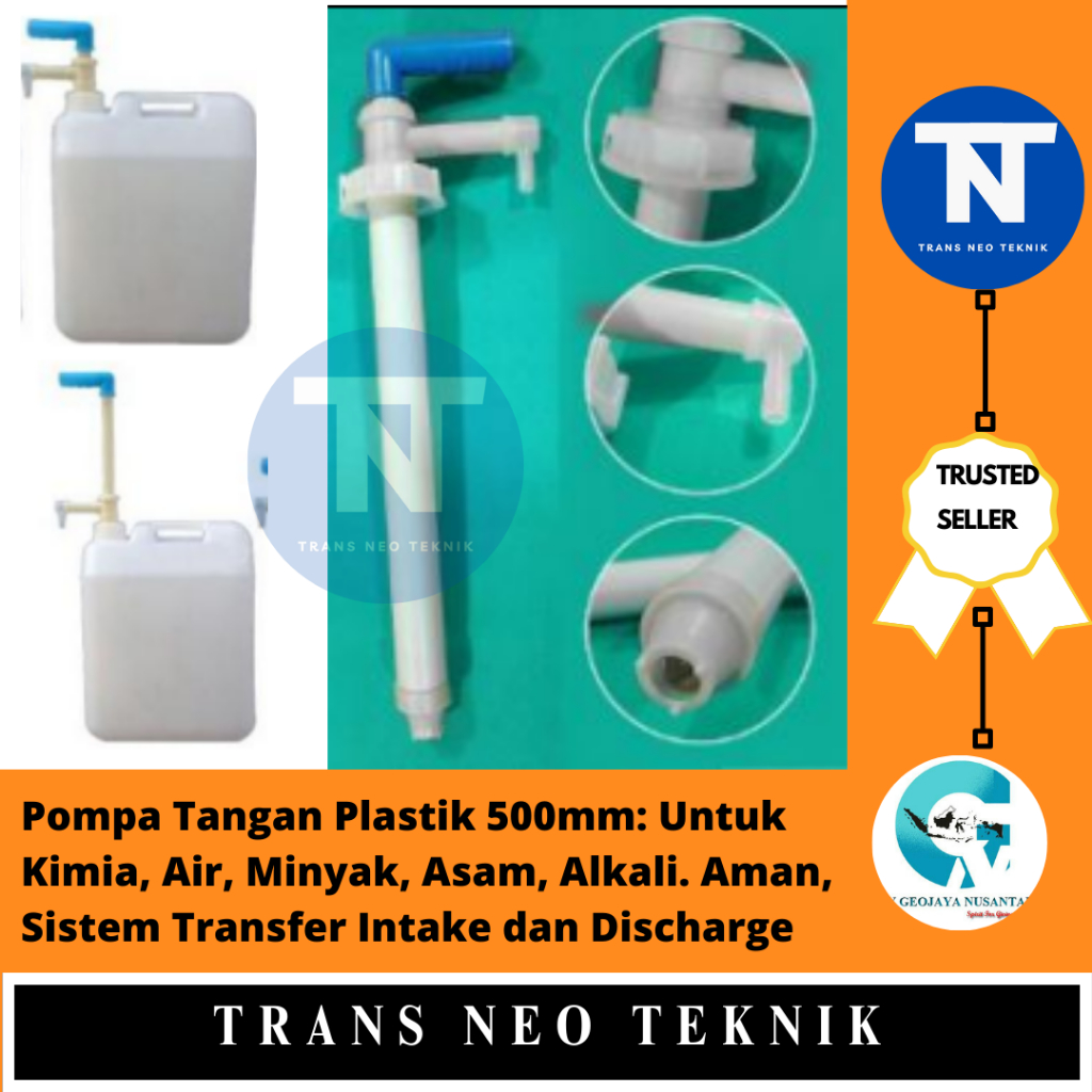 Jual Pompa Tangan Plastik 500mm: Untuk Kimia, Air, Minyak, Asam, Alkali ...