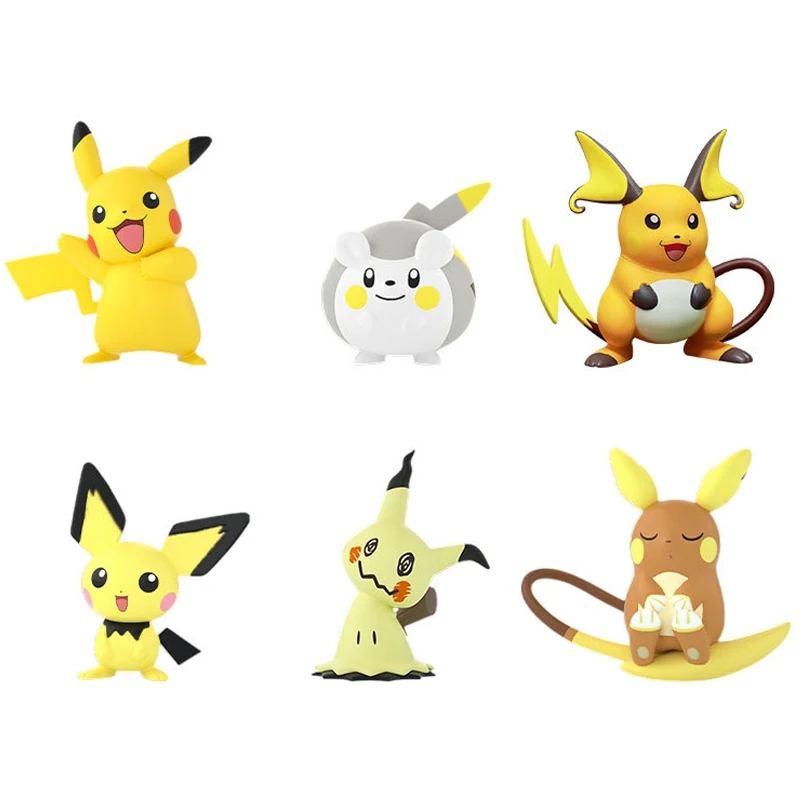 Jual 1pc ACTION FIGURE MINI CHIBI POKEMON PIKACHU RAICHU ALOLA MIMIKYU ...