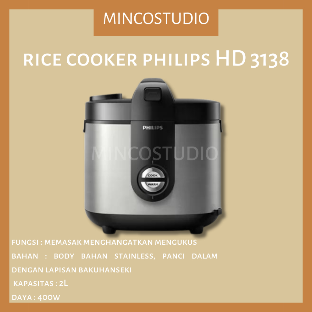 Jual RICE COOKER PHILIPS HD 3138 VIVA COLLECTION / PENANAK NASI PHILIPS ...