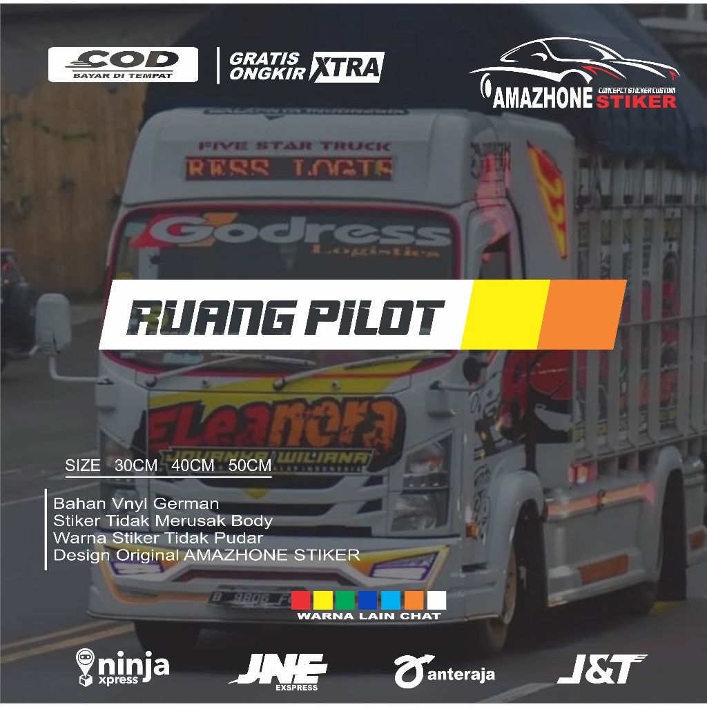 Jual stiker kaca ruang pilot cutting stiker kaca truk pick up bisa ...