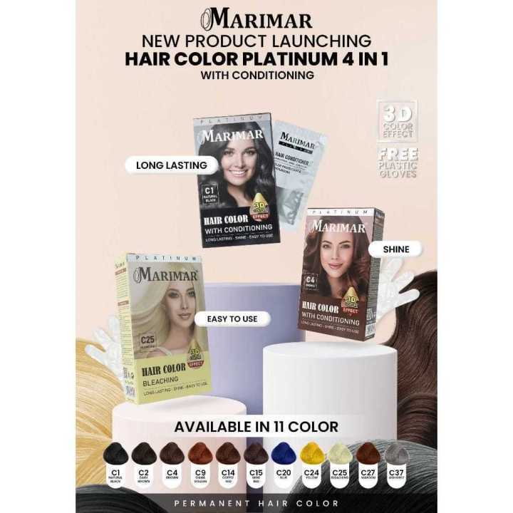 Jual MARIMAR HAIR COLOR / PLATINUM 4IN1 WITH CONDITIONER / PEWARNA ...
