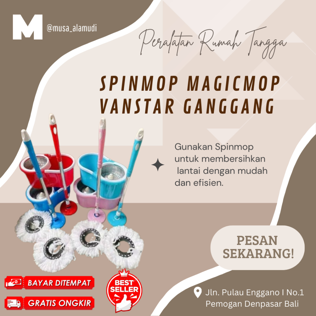 Jual Spinmop Magicmop Vanstar Putar 360° Ganggang Stainless | Shopee ...