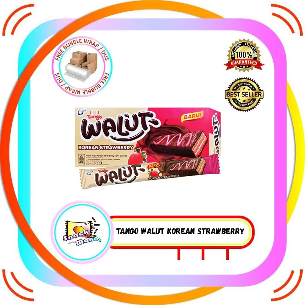 Jual Tango Walut Korean Strawberry Wafer Stroberi Box ~ 12 x 15 gr ...
