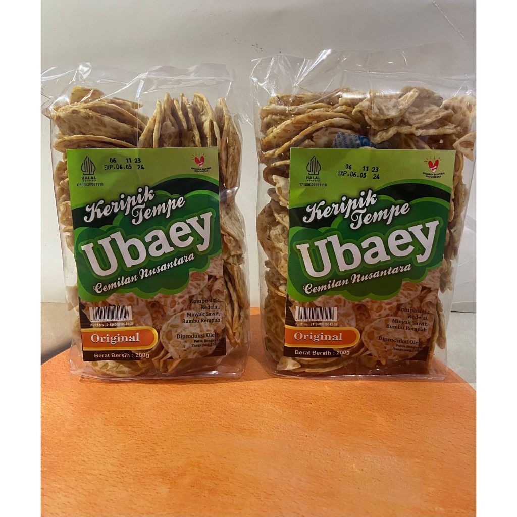 Jual Keripik Tempe Ubaey Cemilan Nusantara 200 Gram- Original Enak ...