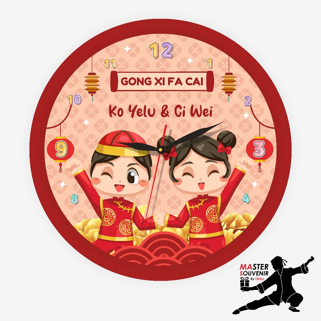 Jual Jam Custom Hari Raya Cina Ukuran 10CM (Hadiah Imlek Souvenir Edisi ...