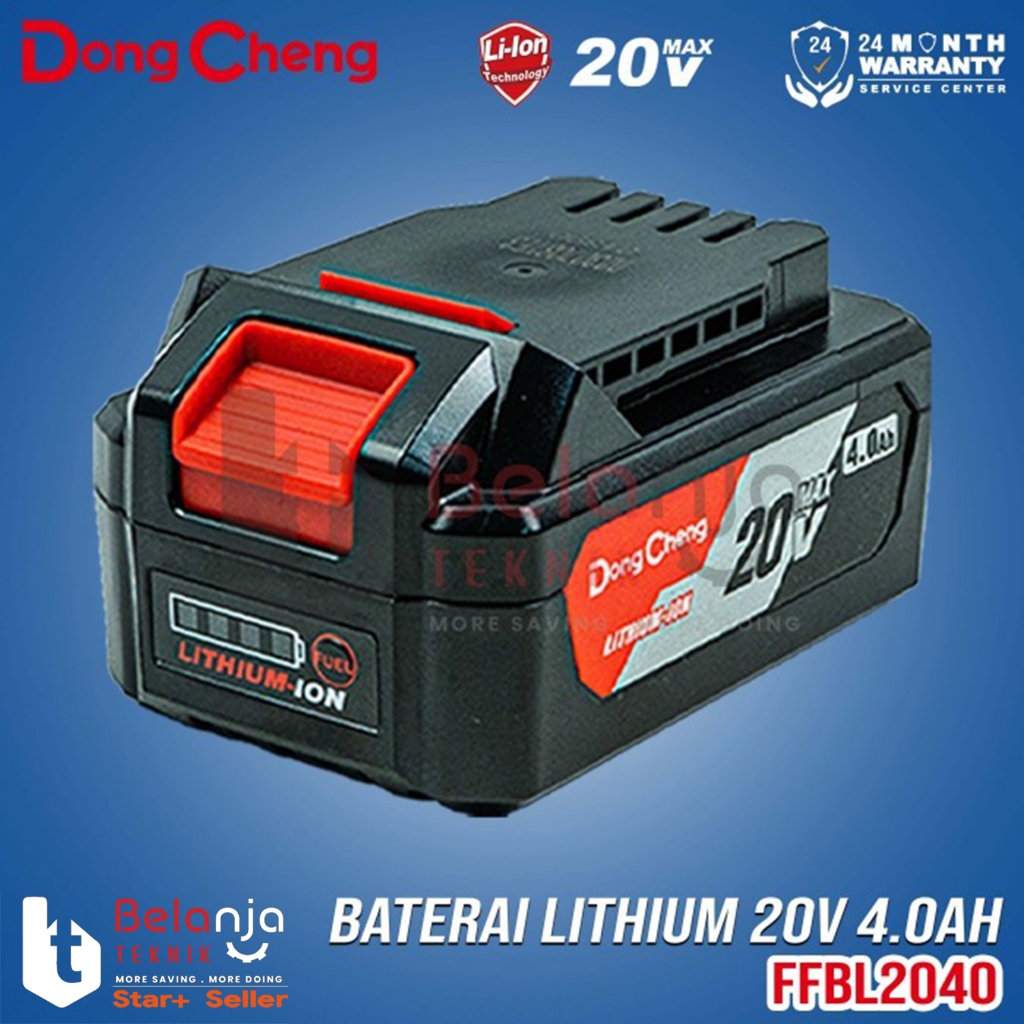 Jual Dongcheng Lithium Battery Pack 20V 4 AH Baterai Cordless 20V FFBL2040 | Shopee Indonesia