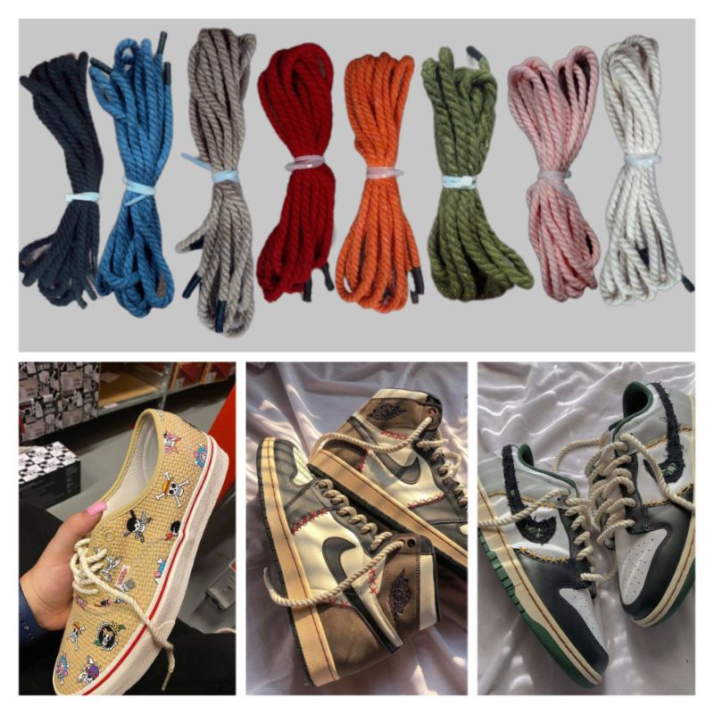 Jual Rope Laces 4mm (tali sepatu model tambang) katun twist bukan ...