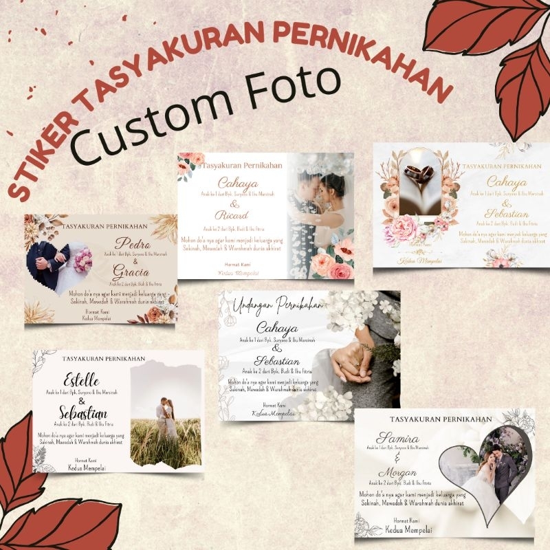 Jual Stiker Walimah Nikah/isi 18pcs/kartu walimahan nikah/tasyakuran ...