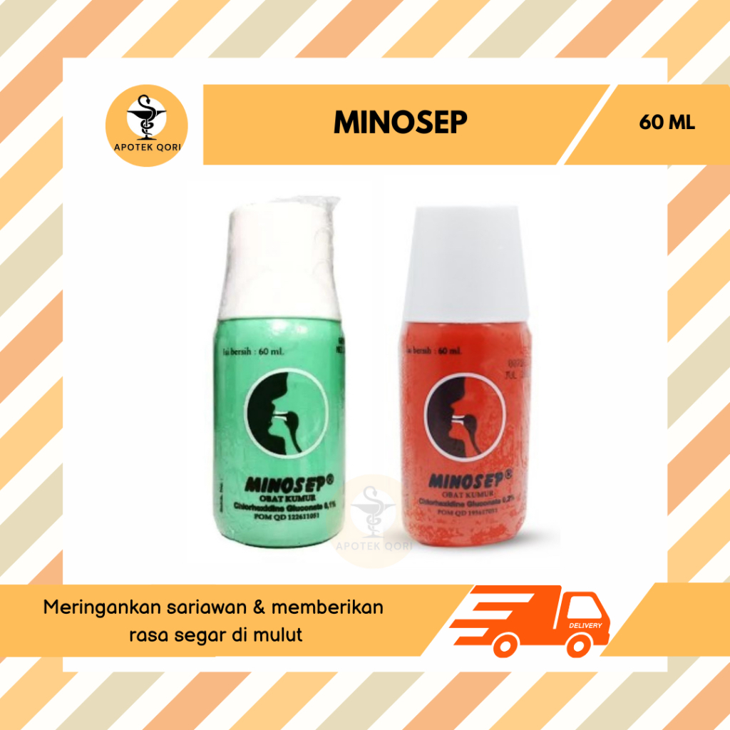Jual MINOSEP MERAH 60 ML/MINOSEP HIJAU 60 ML/OBAT KUMUR/MEREDAKAN ...