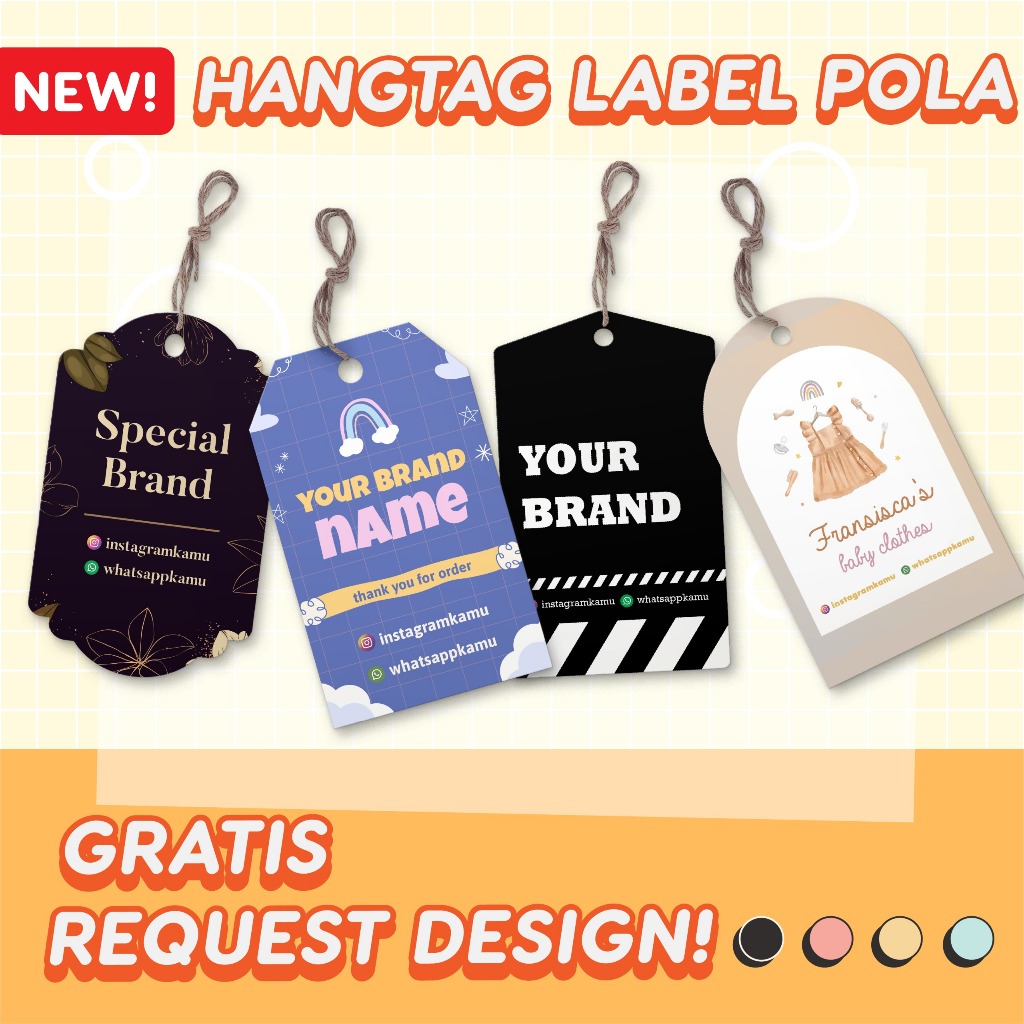 Jual Hang Tag Custom 1 Sisi Cutting Bentuk Tag Label Baju Aksesoris ...