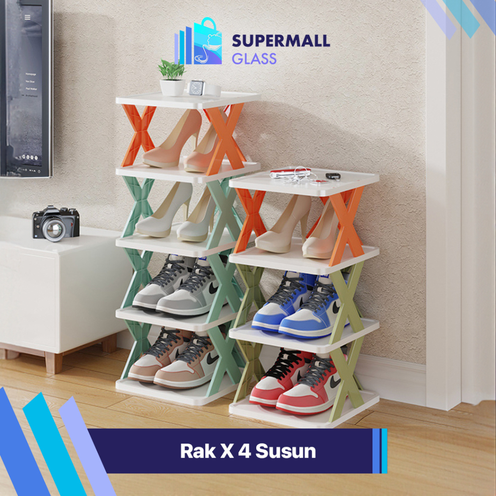 Jual [Super Mall] COD Rak Sepatu X 2 Sampai 8 Susun / Tempat Sepatu ...
