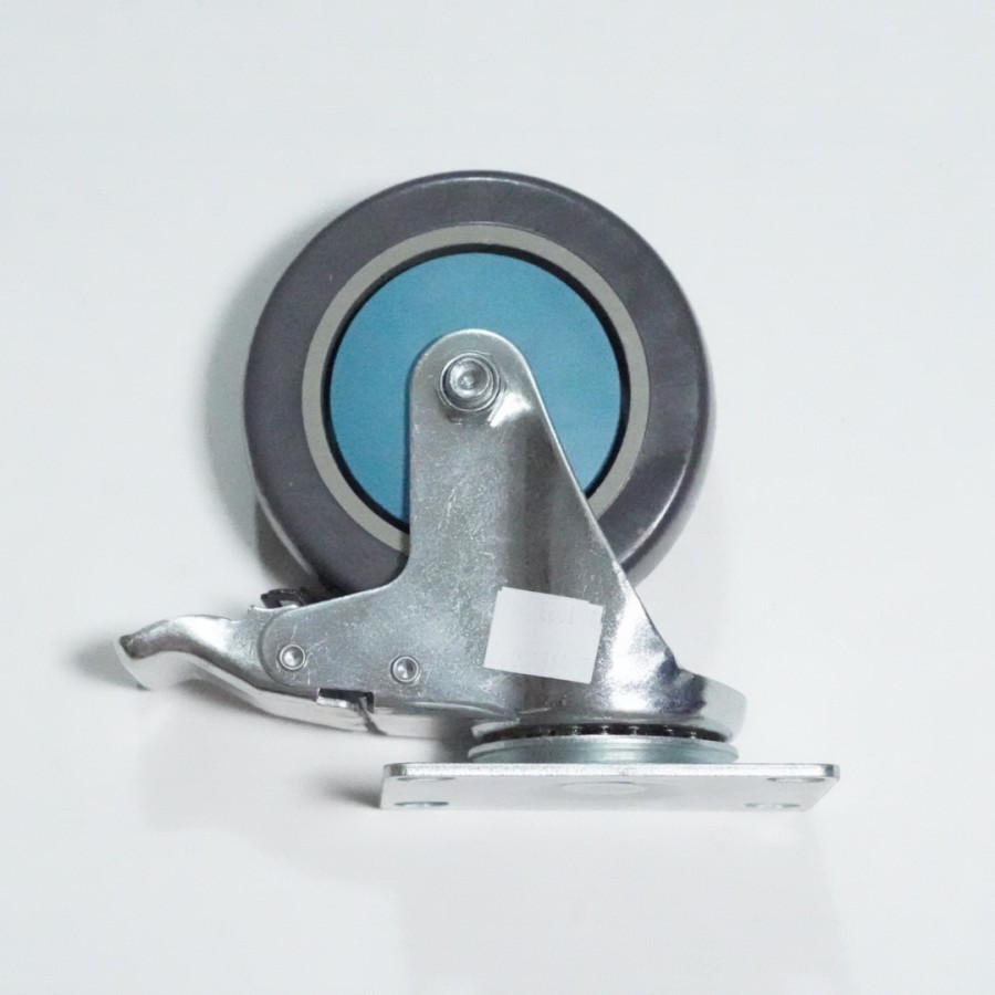 Jual Roda PVC Caster Wheel 4 Inch Brake Rem Kastor 4” Troli | Shopee ...