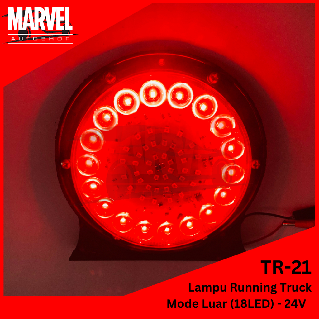 Jual LAMPU LED RUNNING SAMPING BAK TRUCK TRUK BULAT 12V / 24V 24 VOLT ...