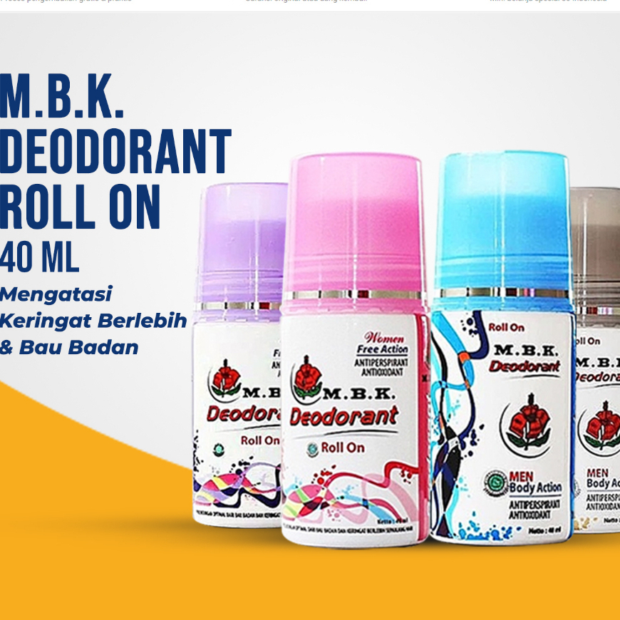 Jual MBK DEODORANT ROLL ON WOMEN 40ML / PENGHILANG BAU BADAN / ANTI PERSPIRANT | Shopee Indonesia
