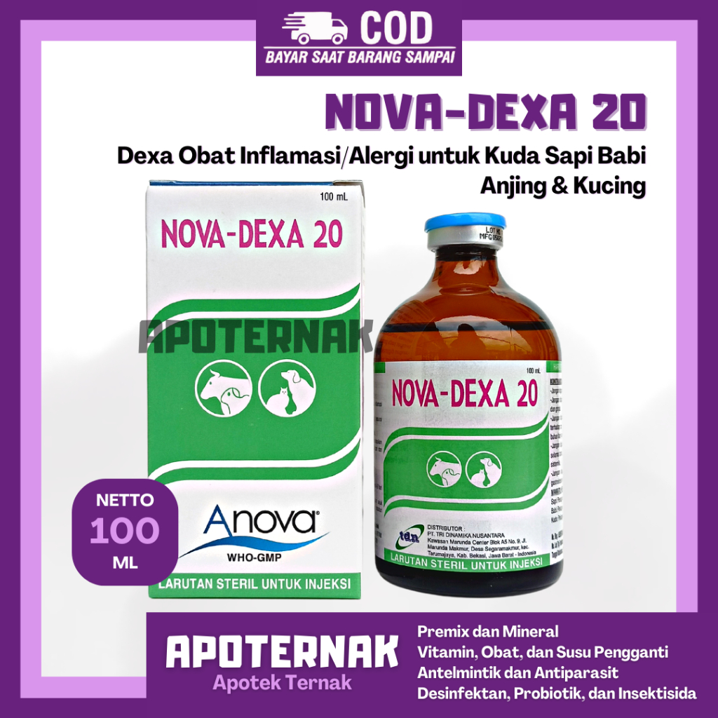 Jual NOVA DEXA 20 100ml - Obat Anti Inflamasi Radang Alergi untuk Kuda ...