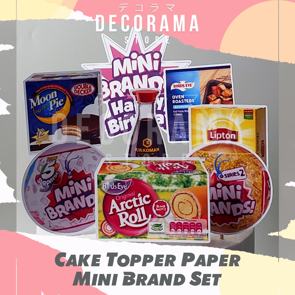 Jual Cake Topper Mini Brand Set DEKORASI KUE ULTAH ANAK MURAH | Shopee ...