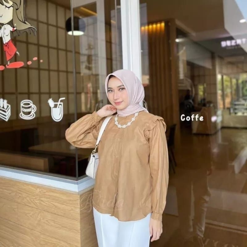 Jual Yurim Blouse Ruffle - Atasan Wanita - Kemeja Linen Basic Lengan ... Jual Yurim Blouse Ruffle - Atasan Wanita - Kemeja Linen Basic Lengan ...