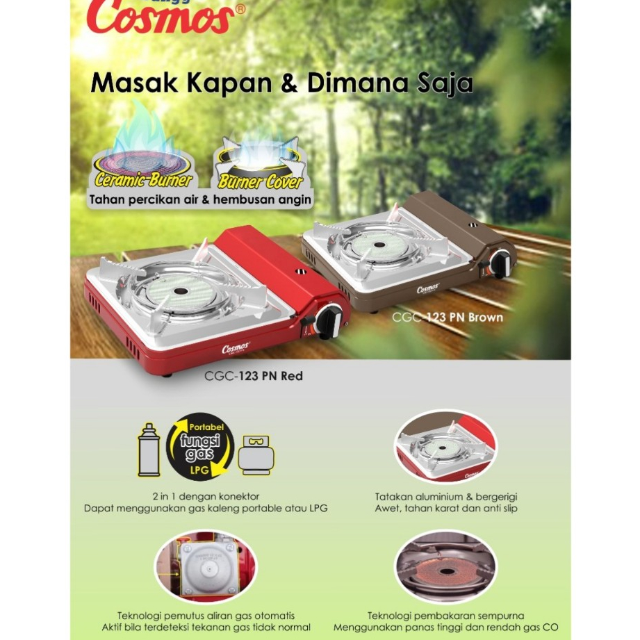 Jual Cosmos CGS 123 P Portable Gas cooker kompor gas mini + tas 2in1 ...