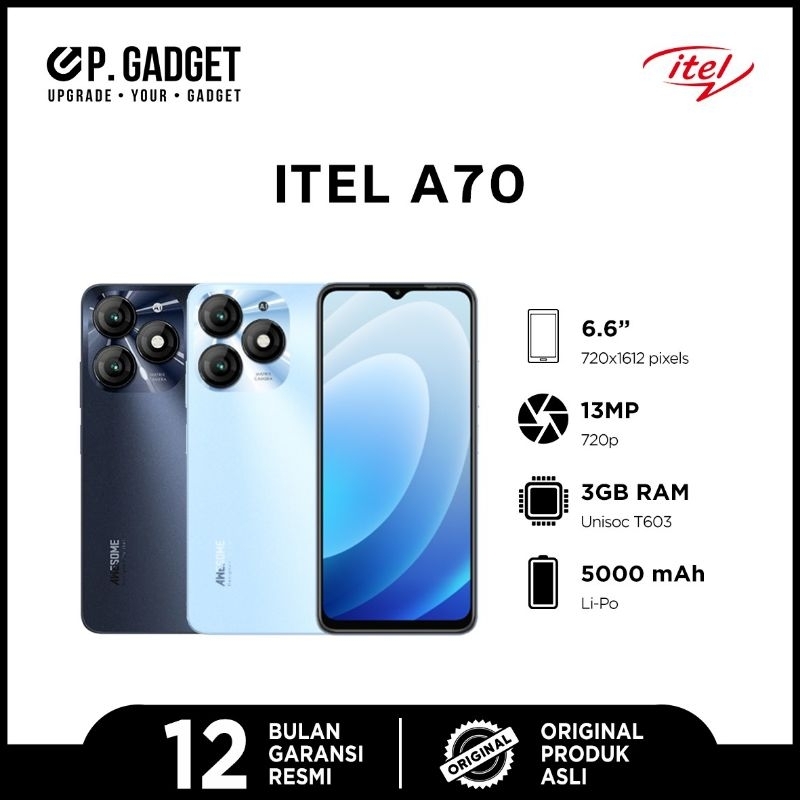Jual ITEL A70 RAM 4/256GB (NEW) ITEL PONTIANAK | Shopee Indonesia