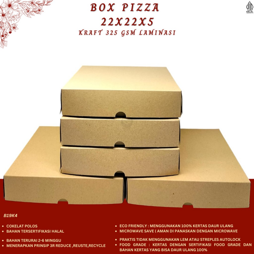 Jual Dus Pizza 22x22 Bahan 325 Gsm Laminasi Box Pizza (B19K4-22X22X5 Cm ...
