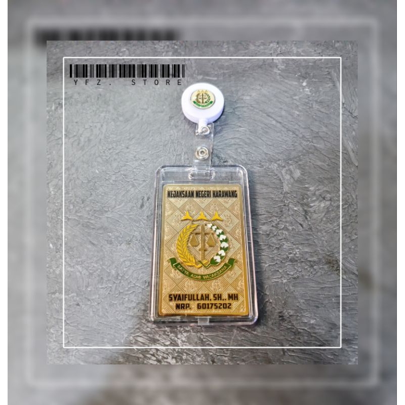 Jual id card plat lencana holder yoyo custom logo FOTO TNI POLRI ...