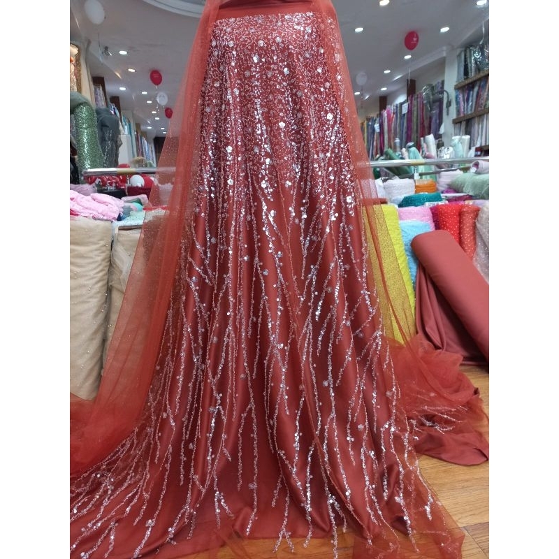 Jual Tulle Full Payet Motif Akar | Shopee Indonesia