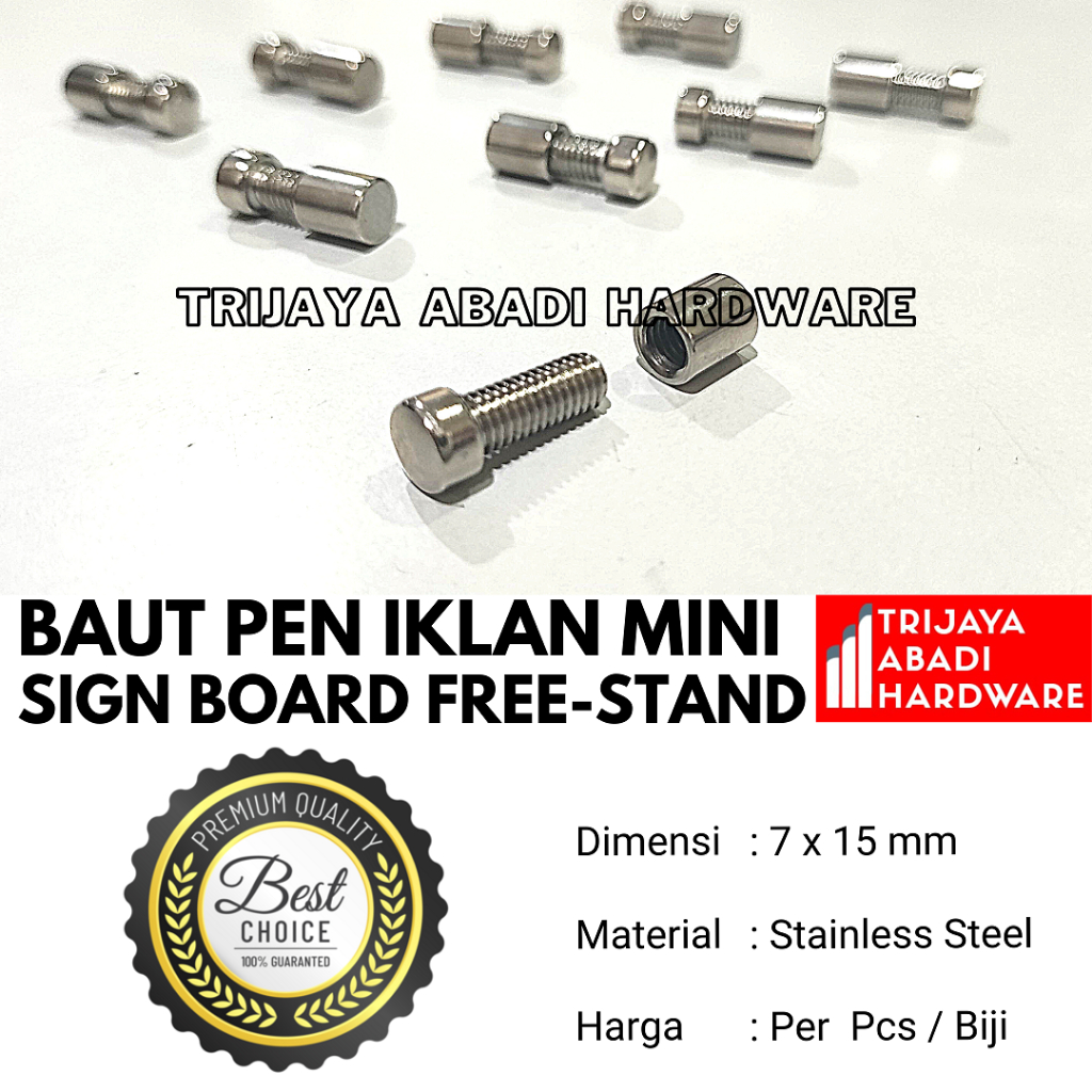 Jual Bait Pen Iklan Mini 7 x 15 mm Sign Board Kaca / Akrilik Meja Stand ...