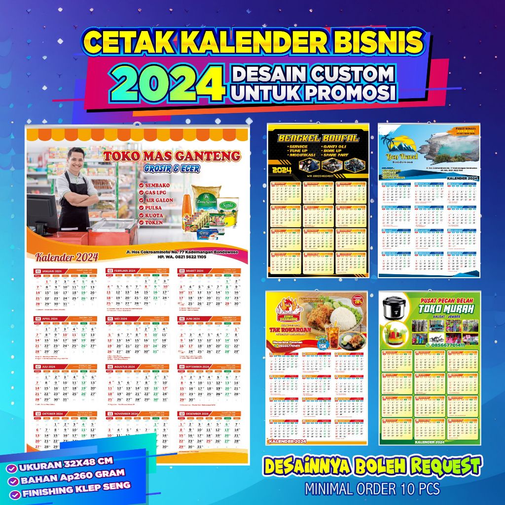 Jual CETAK KALENDER PROMOSI KALENDER BISNIS 2024 DESAIN CUSTOM | Shopee ...