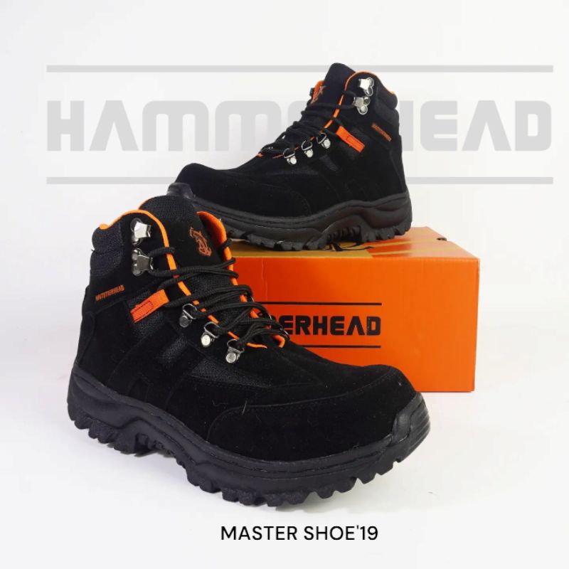 Jual Sepatu Safety Boots hiking hammerhead Thresher High Black | Shopee ...