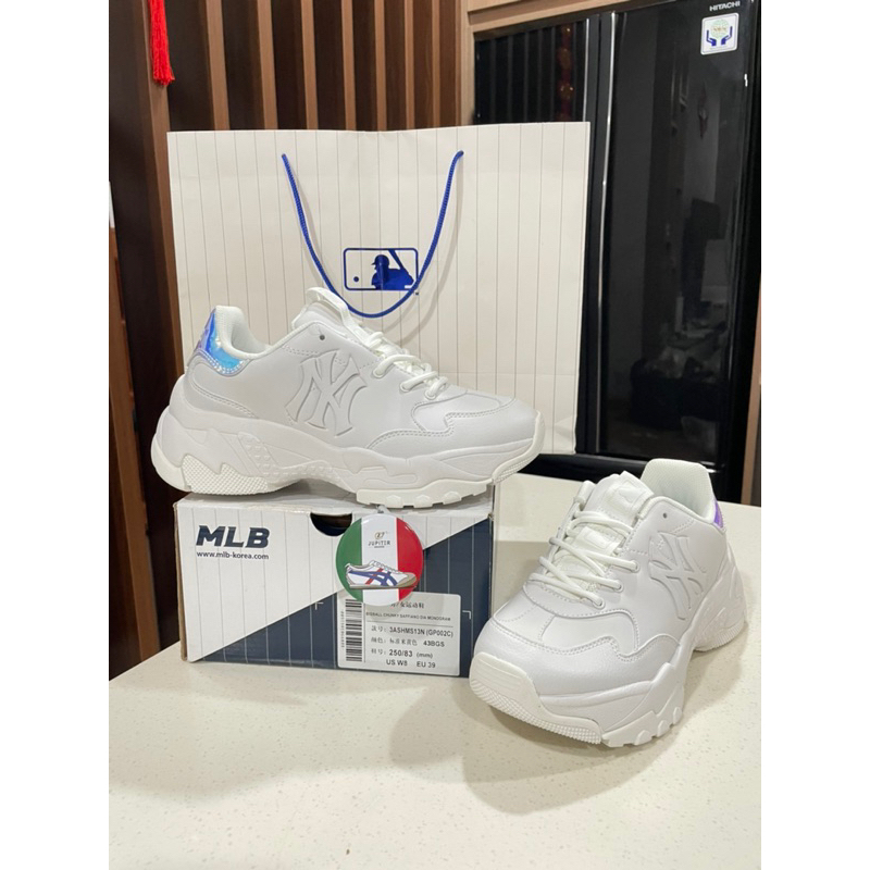 Jual Sepatu MLB Bigball Chunky Shiny New WHITE HOLOGRAM | Shopee Indonesia
