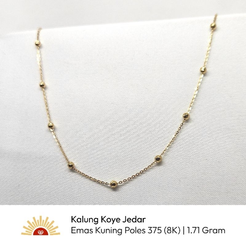 Jual Kalung Koye Jedar Emas Kuning Poles 375 (8K) | Shopee Indonesia