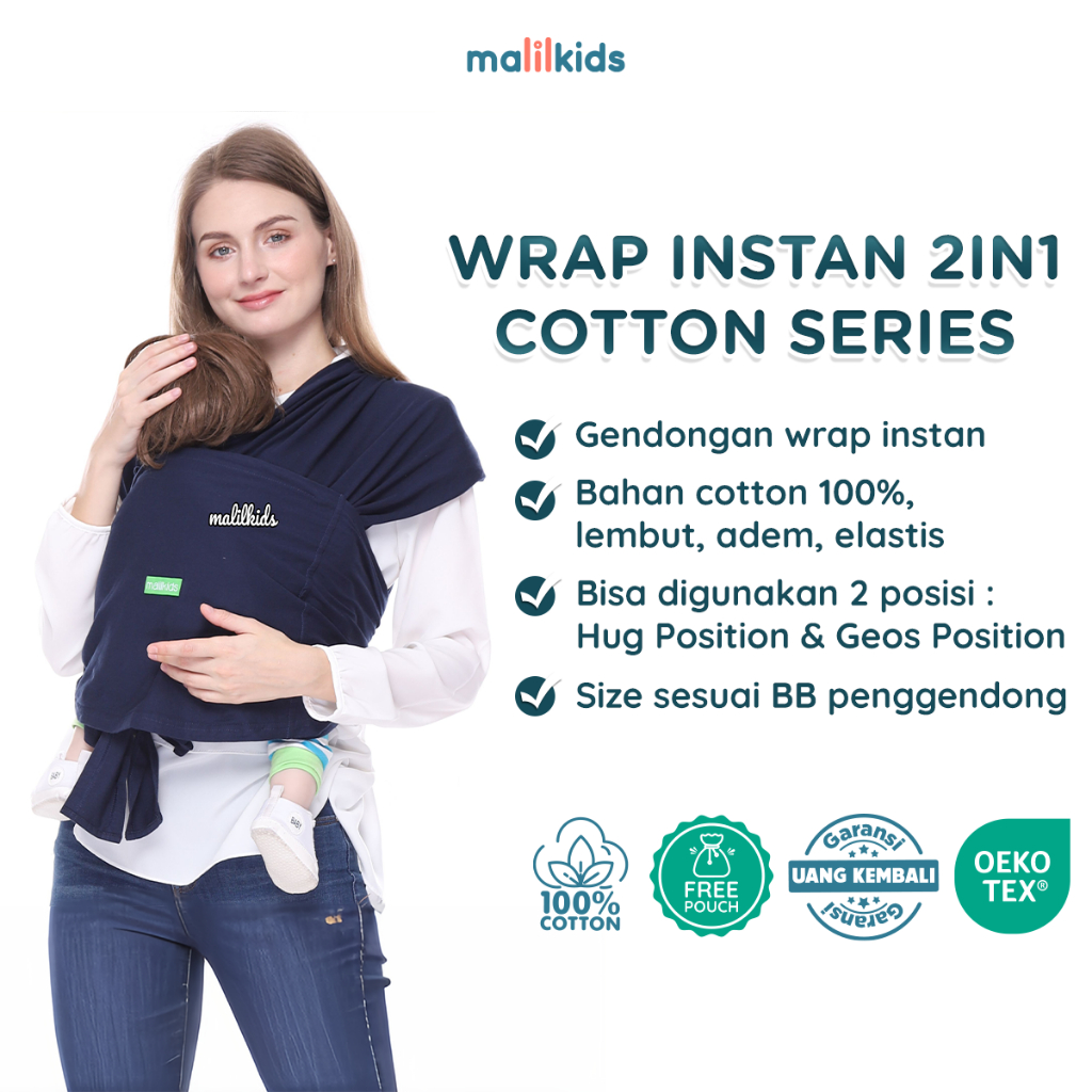 Jual Malilkids Gendongan Bayi Wrap Instan 2in1 | Shopee Indonesia