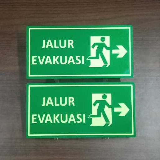 Jual Jalur Evakuasi / Exit Sign Akrilik (GLOW IN THE DARK) ukuran - 20 x 10cm | Shopee Indonesia