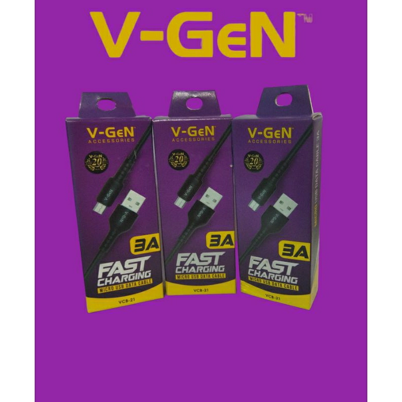 Jual KABEL DATA V-GEN VCB-21 MICRO 3A FAST CHARGING 3A MICRO USB ...