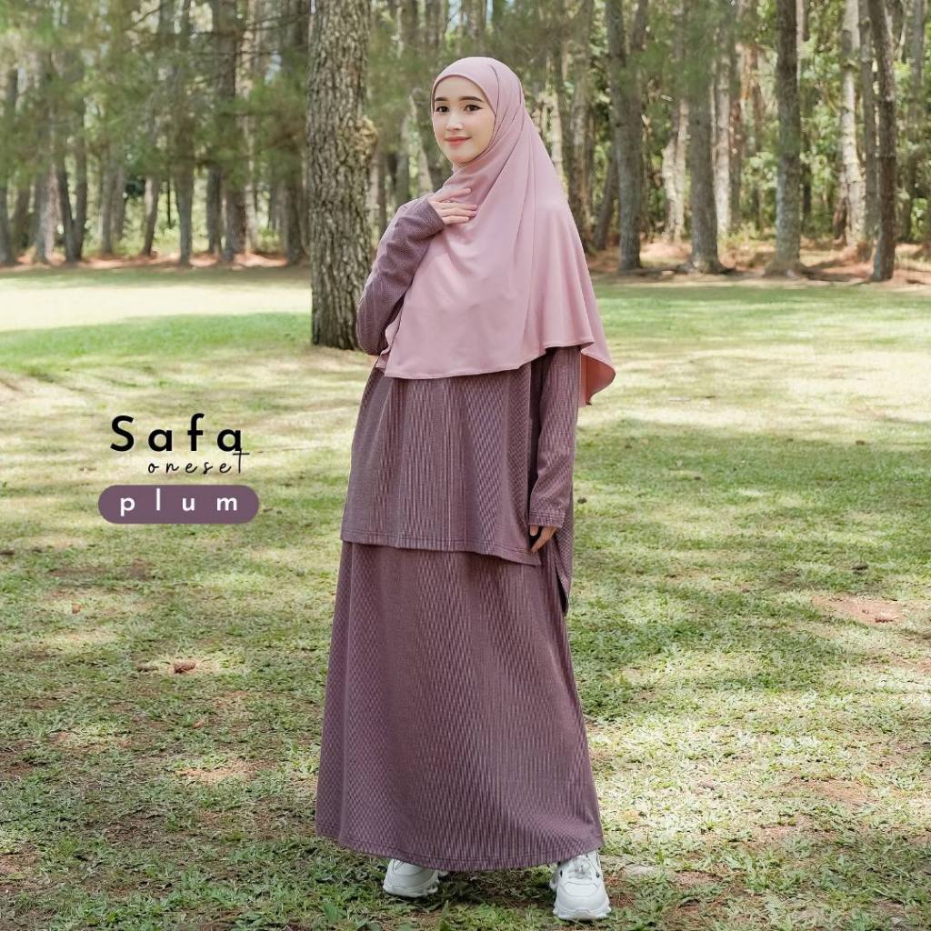 Jual Albata Hijab - Safa Oneset Blouse Rok Rib Knit Oversize | Shopee ...